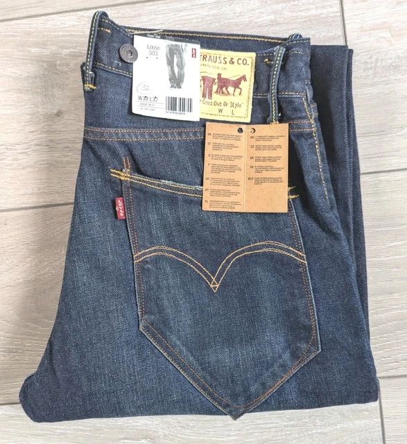 LEVI'S MEN'S 503 Loose Fit Size 32R (Size On The Label 30R) Col Dark ...