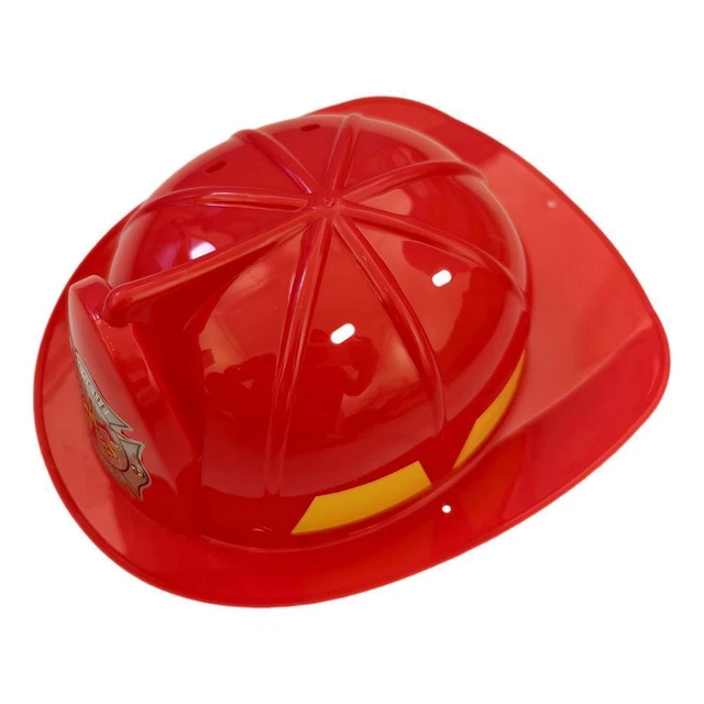CHILDREN'S COSTUME FIREMAN Safety Hat Fire Department Cosplay Toy Red £ ...