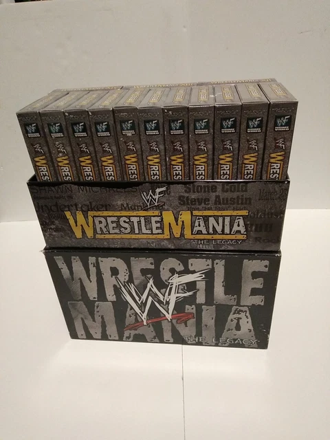 WWF (WWE) VHS BOX SET Wrestle Mania The Legacy. WRESTLEMANIA 1 THROUGH ...
