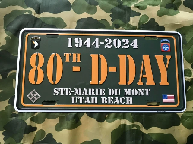 PLAQUE COMMEMORATIVE DU 80 TH D-DAY 1944-2024 EN METAL DIMENSION : 30cm ...