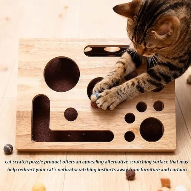 BOÎTE D'ENRICHISSEMENT PUZZLE à gratter, Lime à ongles pour chat, EUR ...