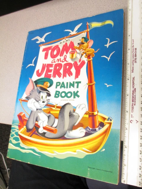 TOM & JERRY MGM paint coloring comic book #214725 128pgs UNUSED 1952 ...