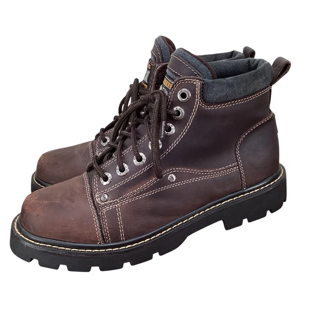 VTG GBX CHUNKY Y2K 90s Leather Boots Lug Sole Lace Up Brown Men’s Sz 9 ...