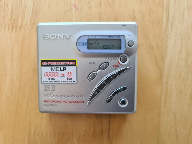 SONY MINIDISC RECODER MZ-R500 Mega Bass Recording MD Walkman - Silver ...