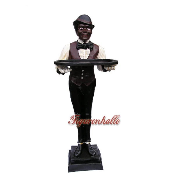 BLACK BOY BUTLER Figur Statue Werbefigur Werbeaufsteller lebensgroß ...
