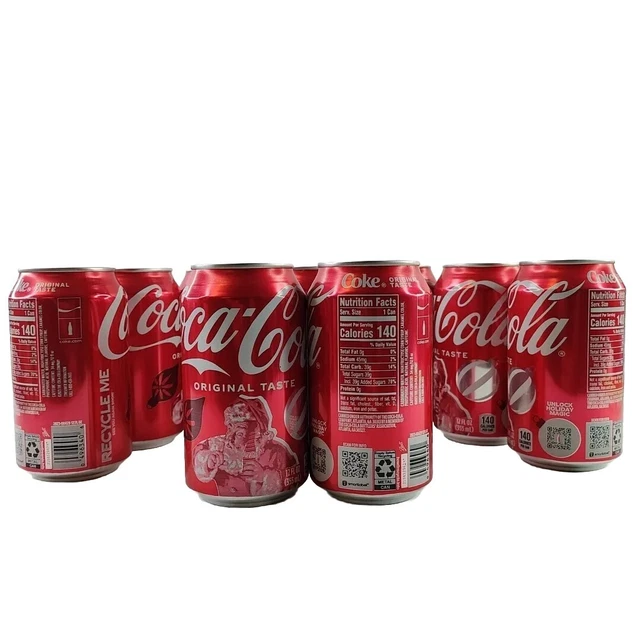 LIMITED EDITION 2023 Coca Cola & Zero Sugar Holiday Santa Claus 12 Oz ...
