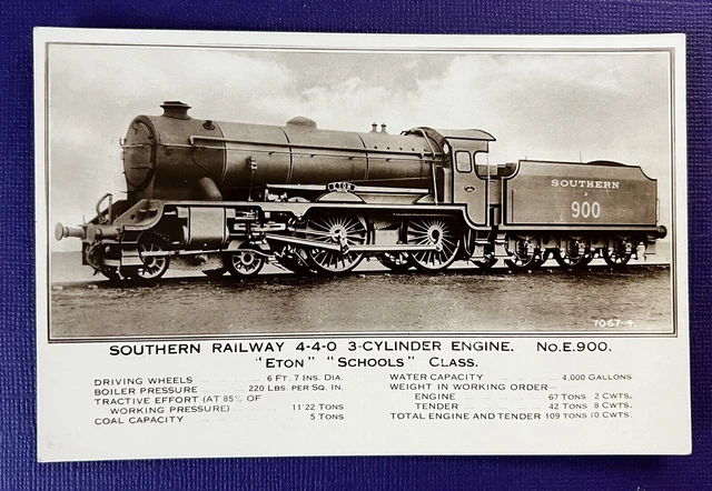 SOUTHERN RAILWAY NO E 900 Eton Steam Locomotive Train Real Photo Image ...