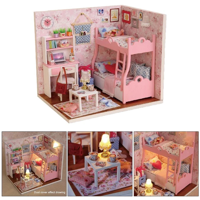 Dollhouse Miniature With Furniture Diy 3d Wooden Doll House Kit