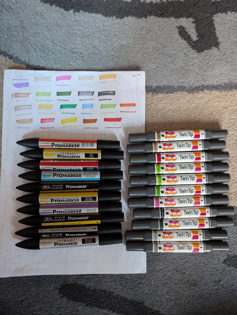 X21 SPEEDRY MAGIC Marker / Promarker Assorted Colours Twin Tip Pens £18 ...