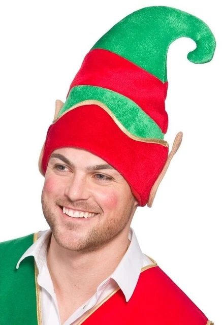 ELF HAT WITH Bells Christmas Helper Santa Adults Fancy Dress Costume ...