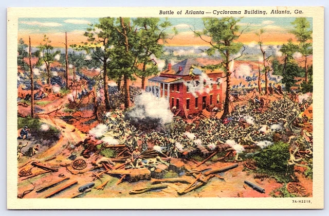 BATTLE OF ATLANTA 1864 Georgia Cyclorama Building Civil War Postcard ...