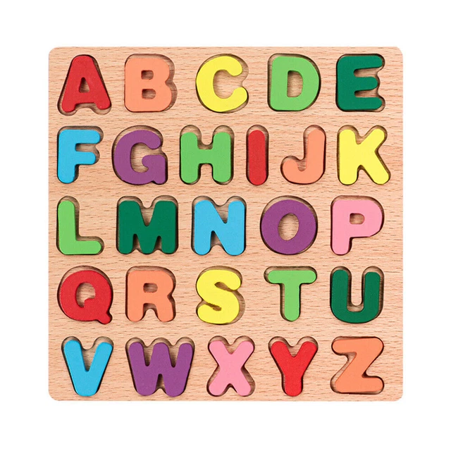 WOODEN ALPHABET PUZZLES set ABC Letter Puzzle Board Kid Learning ...