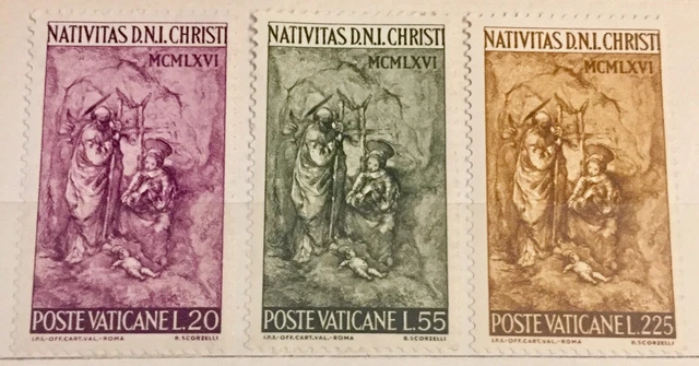 POSTE VATICANE SERIE Nativitas D.N.I. Christi 1966 tre valori MNH EUR 2,90 - PicClick IT