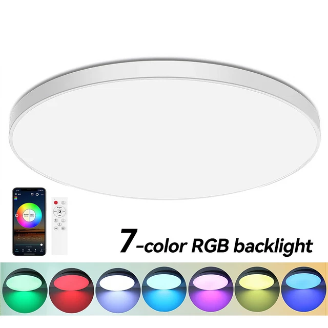 SMART LED CEILING Light RGB Changing Remote Tuya App Control Dimmable ...