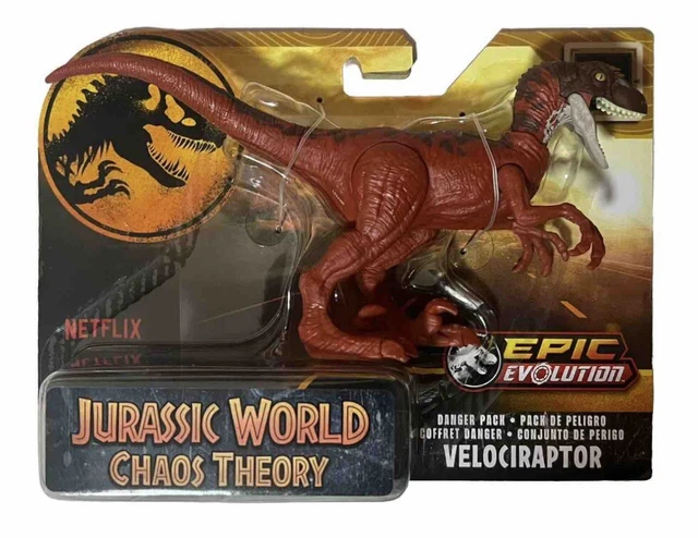 JURASSIC WORLD CHAOS Theory Epic Evolution Danger Pack Velociraptor 4 ...
