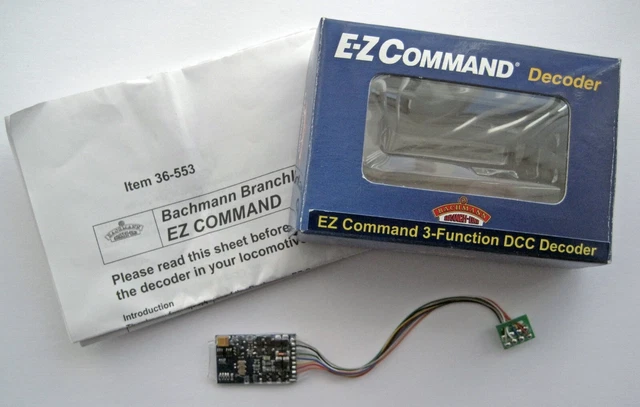 BACHMANN 36-553 E-Z Command 8-pin 3-Function DCC decoder £19.50 ...