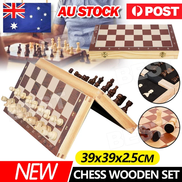 2025 LARGE CHESS Board Games Folding Chess Wooden Chessboard Set Wood ...