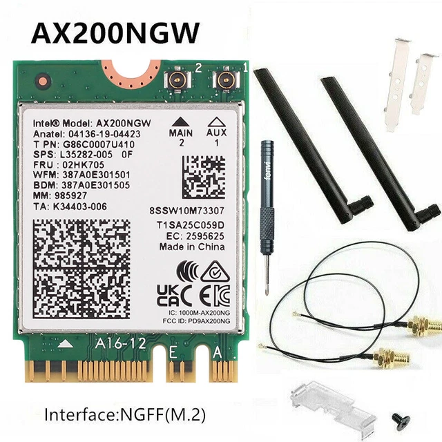 INTEL WIFI 6 AX200 AX200NGW M.2 Wifi Bluetooth Card 802.11ax wifi ...
