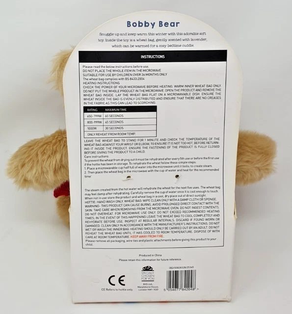 LEILA & GEORGE Bobby Bear Microwave Teddy Lavender Wheat Warmer New £11 ...