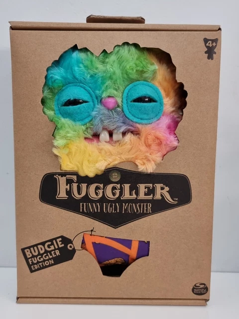 RARE! NEW RAINBOW Fuggler Budgie Plushie Monster Toy. GREEN Pink ...