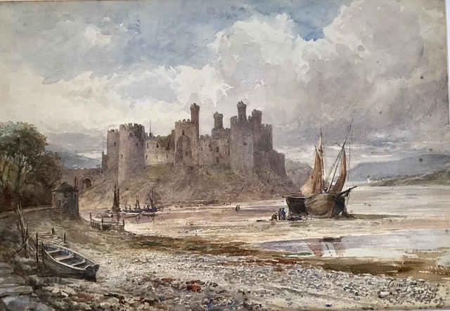 PETER PETERSEN TOFT (1825-1901) CONWAY CASTLE c1875 Watercolour (CONWY ...