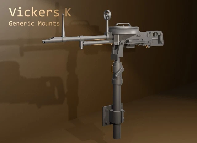 1/16 SCALE: VICKERS K Machine Gun with Generic Mounts (ID 9.94) £8.99 ...