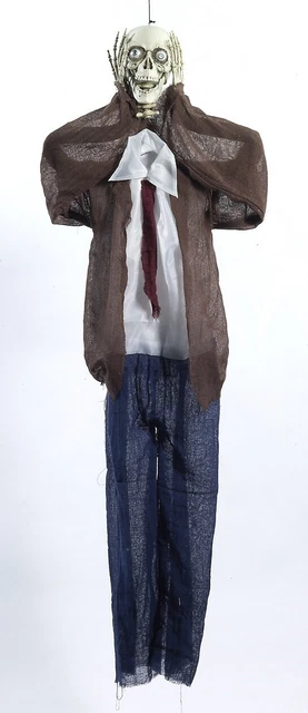 LIFE SIZE ANIMATED Light Up Headless Zombie Skeleton Halloween Prop ...