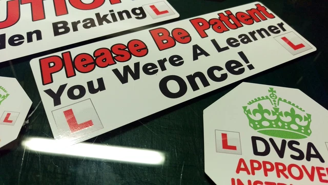 DRIVING INSTRUCTOR LEARNER Driver car Vinyl stickers decals Sign DVSA ...