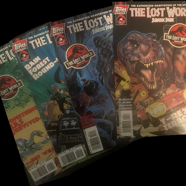 THE LOST WORLD Jurassic Park Adaptation Complete 1-4 Topps 1997 ...