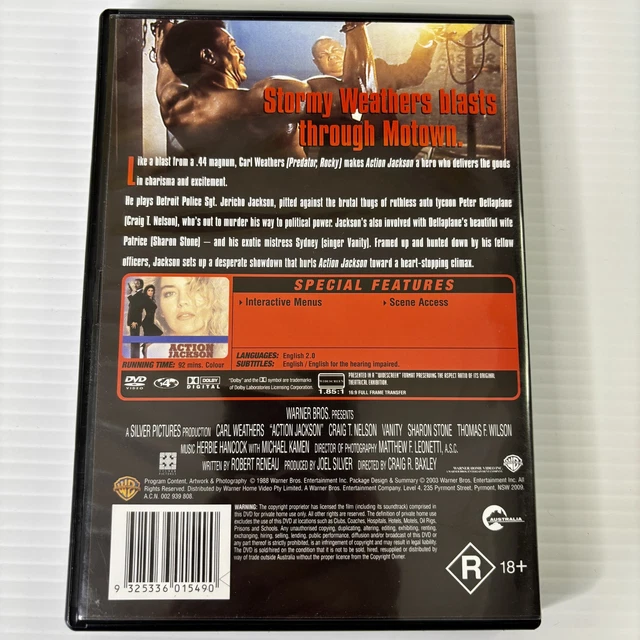 ACTION JACKSON DVD Region 4 PAL Carl Weathers Sharon Stone $24.99 ...
