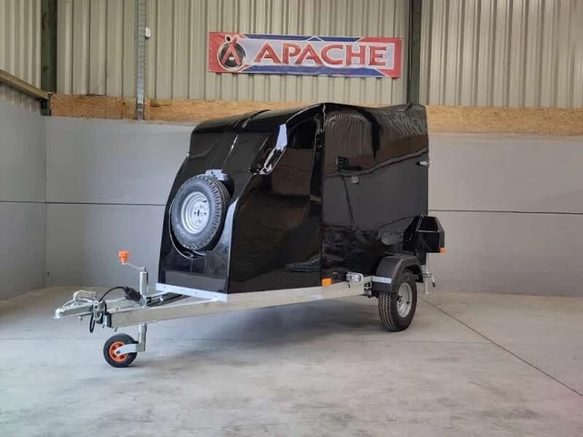 NEW APACHE 6X4 Tow Box Trailer 6x4 rear ramp Black Special Box Van ...