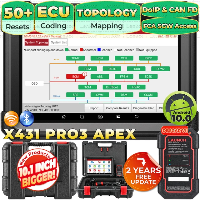 2025 LAUNCH DIAGNOSEGERÄT X431 PRO3S APEX PRO 5 KFZ OBD2 BT Scanner ALLE SYSTEME EUR 999,00 ...