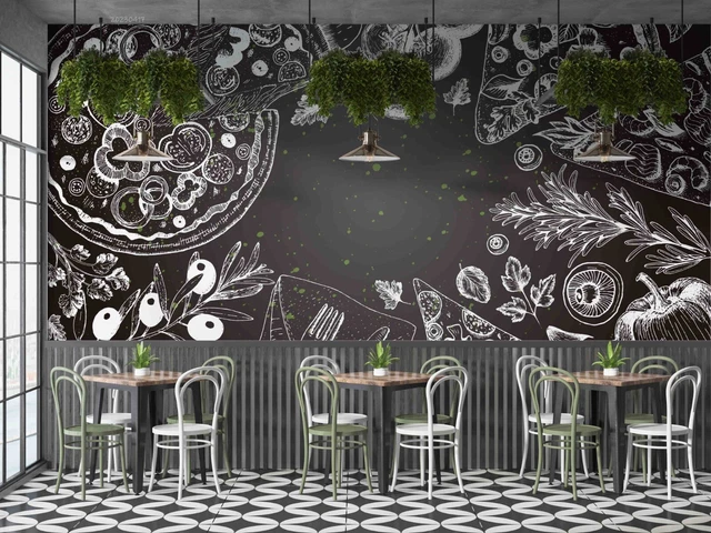 3D ITALIAN CUISINE Menu Wallpaper Wall Mural Peel and Stick Wallpaper ...