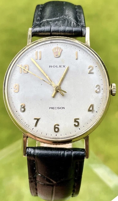 ROLEX PRECISION ‘1965’ Vintage 9k Gold ‘Coin Edge’ Collectors Watch ...