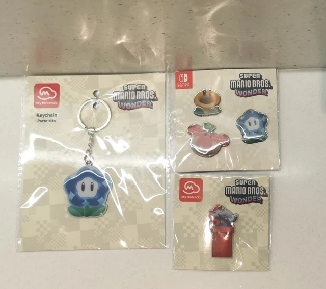 SUPER MARIO BROS Wonder Official Pin Badges, Key Ring & Badge ...