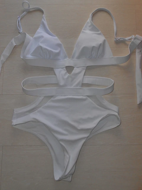 SHEIN MAILLOT DE Bain Blanc Trikini Neuf T XL 40 42 EUR 5,00 - PicClick FR