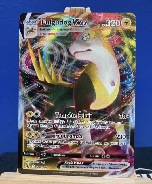 CARTE POKÉMON FULGUDOG Vmax 104/264 EB08 Epée & Bouclier Poing de ...