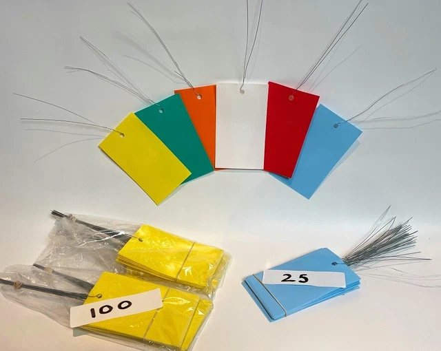 PLASTIC LABELS STEEL Wire Writable ID Inventory Labels 100 per pack £19 ...
