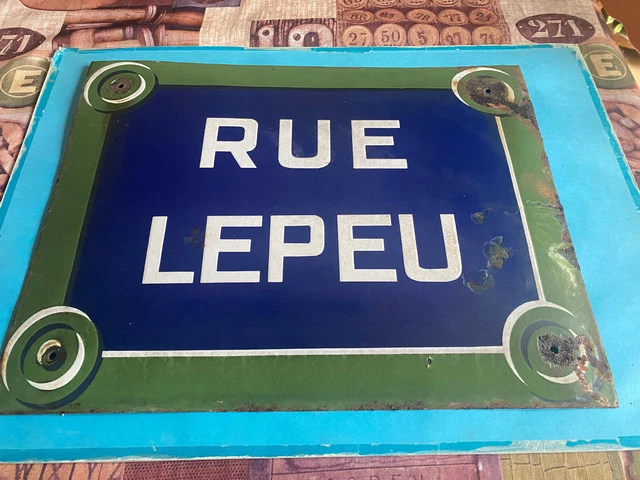 PLAQUE DE RUE Emaillee- Rue Lepeu- Ancienne Rue Du 12Eme Arrdt De Paris ...