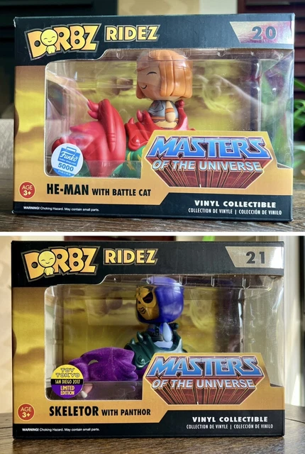 FUNKO DORBZ RIDEZ He-Man Battle Cat #20 + Skeletor Panthor #21 MOTU Exclusive LE EUR 57,56 ...