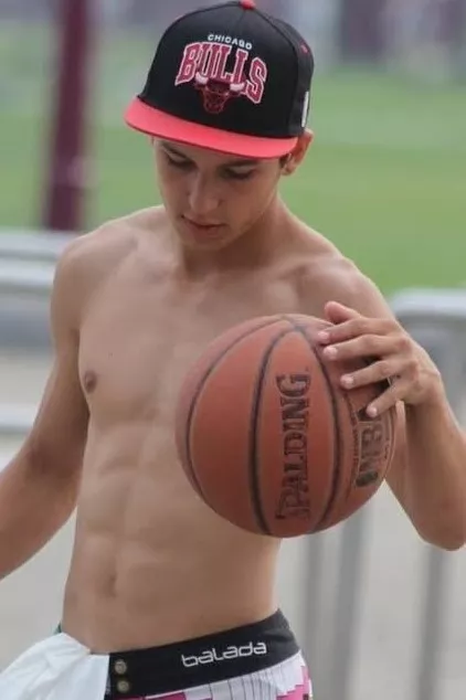 Shirtless Male Beefcake Muscular Hunk Sports Jock Basketball Dude Photo