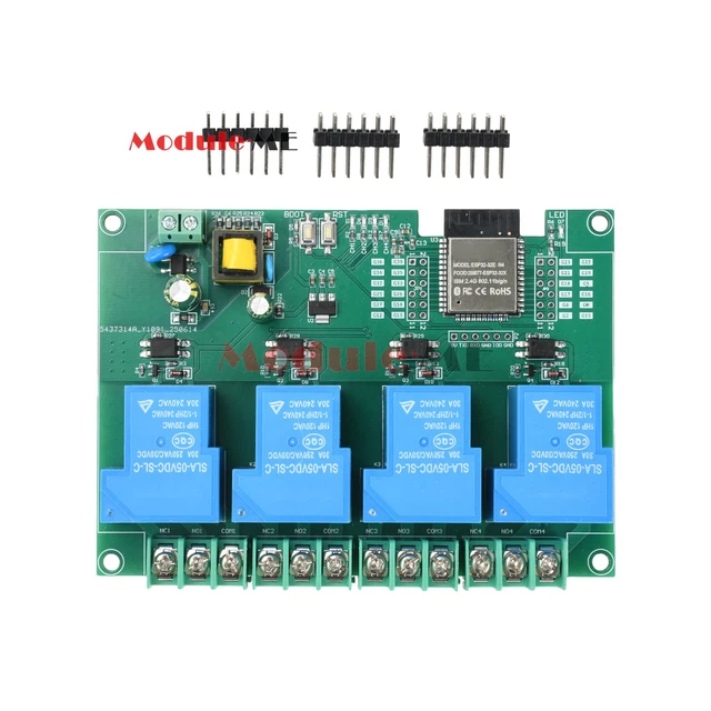 ESP32 WIFI BLUETOOTH 4-Channel Relay Module ESP32-WROOM Development ...