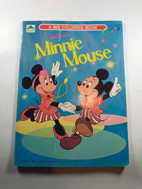 WALT DISNEY’S MICKEY and Minnie Mouse Big coloring book 1991 Golden ...