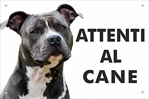 AMSTAFF CARTELLO ATTENTI al Cane in Alluminio composito per esterno ...