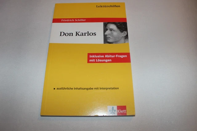 HANSJÜRGEN POPP / Klett Lektürehilfen Friedrich Schiller, Don Karlos ...