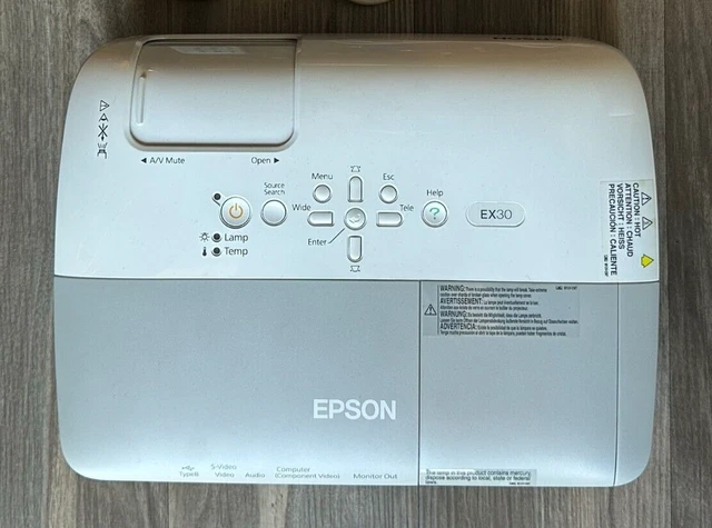 EPSON EX30 LCD Projector Model H283A with Remote Control Cables and ...
