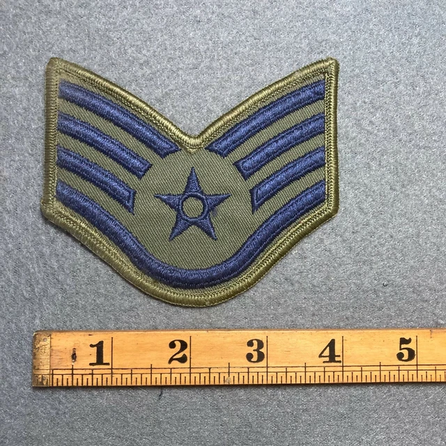 USAF AIR FORCE Enlisted Rank Insignia Staff Sergeant Subdued Patch ...