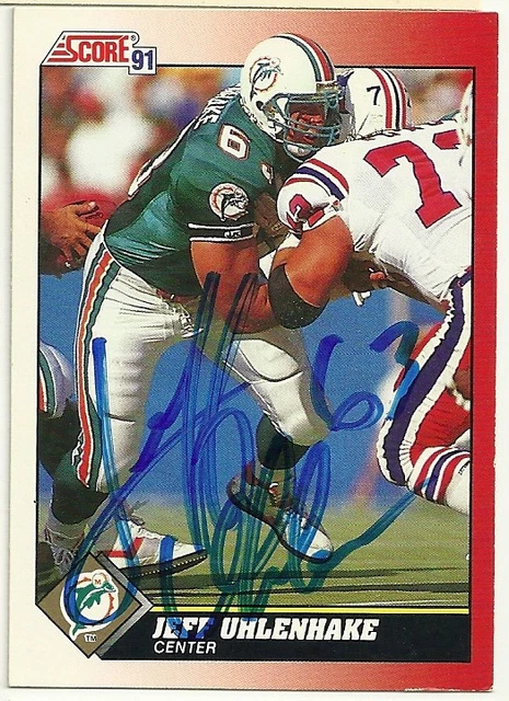 1991 SCORE JEFF UHLENHAKE carte signée Lambeau Field DAUPHINS ohio état ...