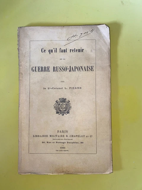 L. PICARD CE qu'il faut retenir de la guerre russo-japonaise 1904 EUR 18,75 - PicClick FR
