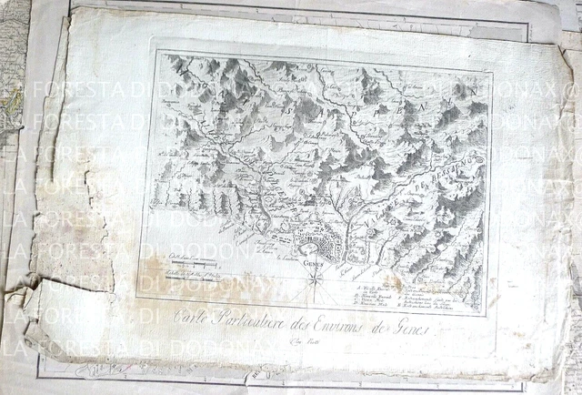 ANCIENT MAP OF Genoa Liguria Geographical Map 18Th Century Picture ...